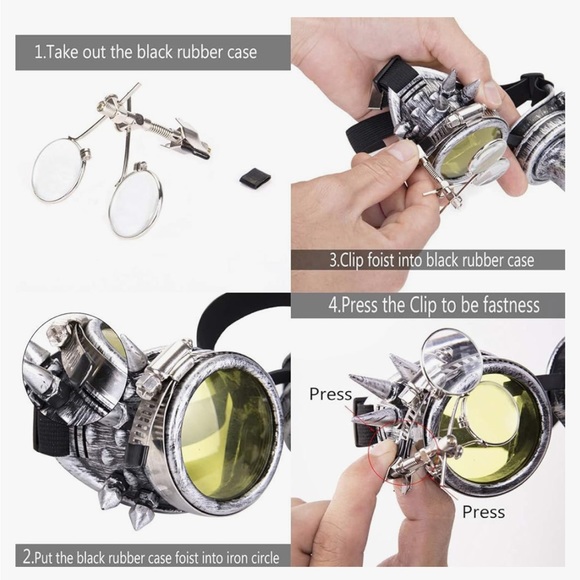 Accessories | Steampunk Spiked Goggles Loupe Eyewear Halloween Cosplay ...
